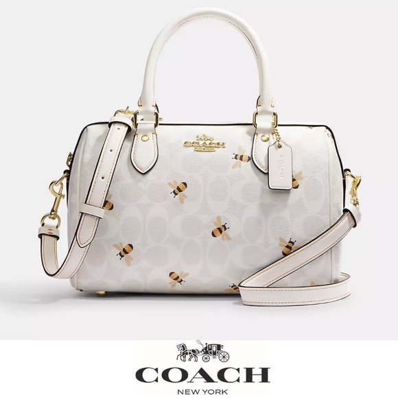 Coach | Bags | Coach Rowan Satchel In Signature Canvas With Bee Print ...